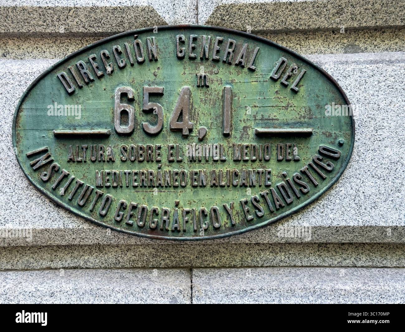 Altitude in the Spanish Library in Plaza Colon, 654,1 meters over ...