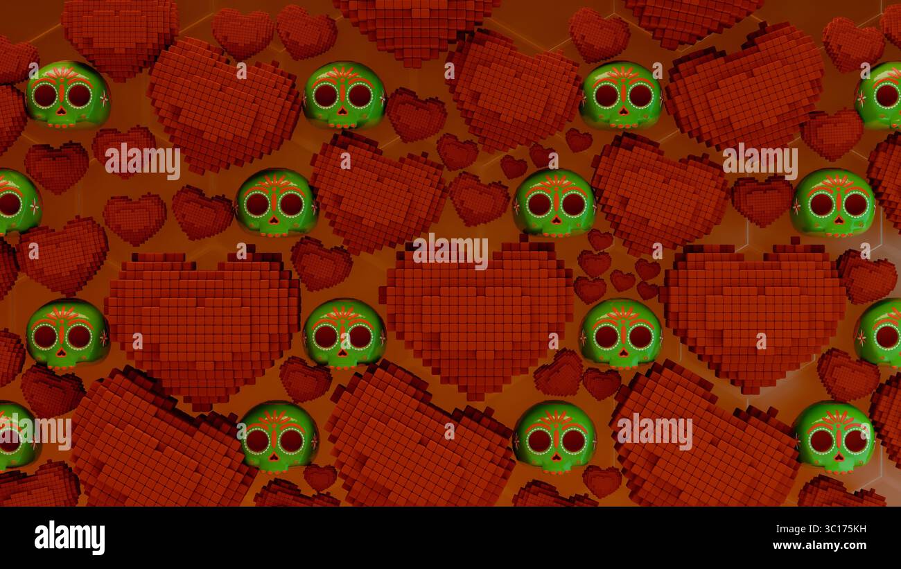 Orange 3d voxel geometric pattern hi-res stock photography and images ...