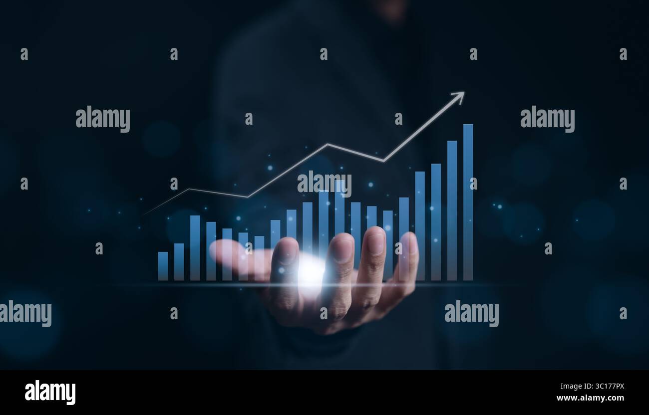 Growing chart trade statistic data hi-res stock photography and images ...
