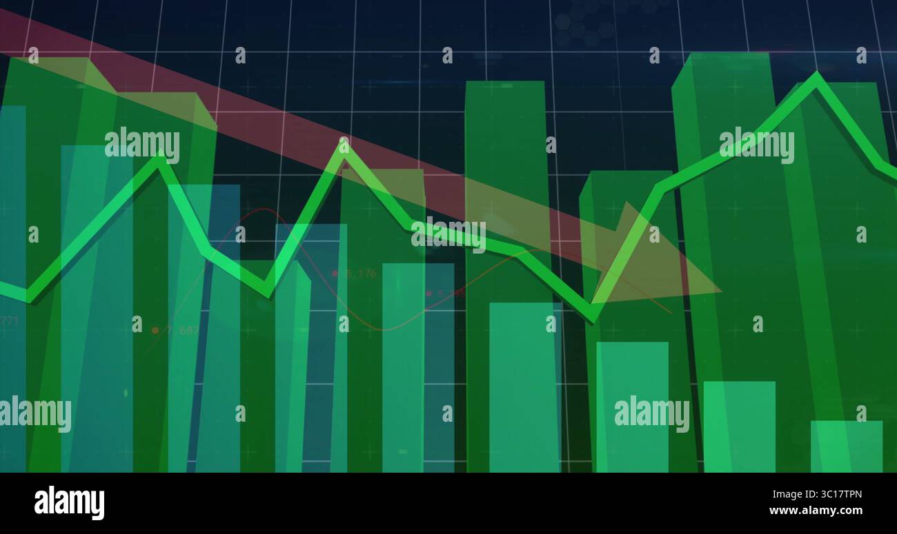 Digital blue bar chart decreasing hi-res stock photography and images ...