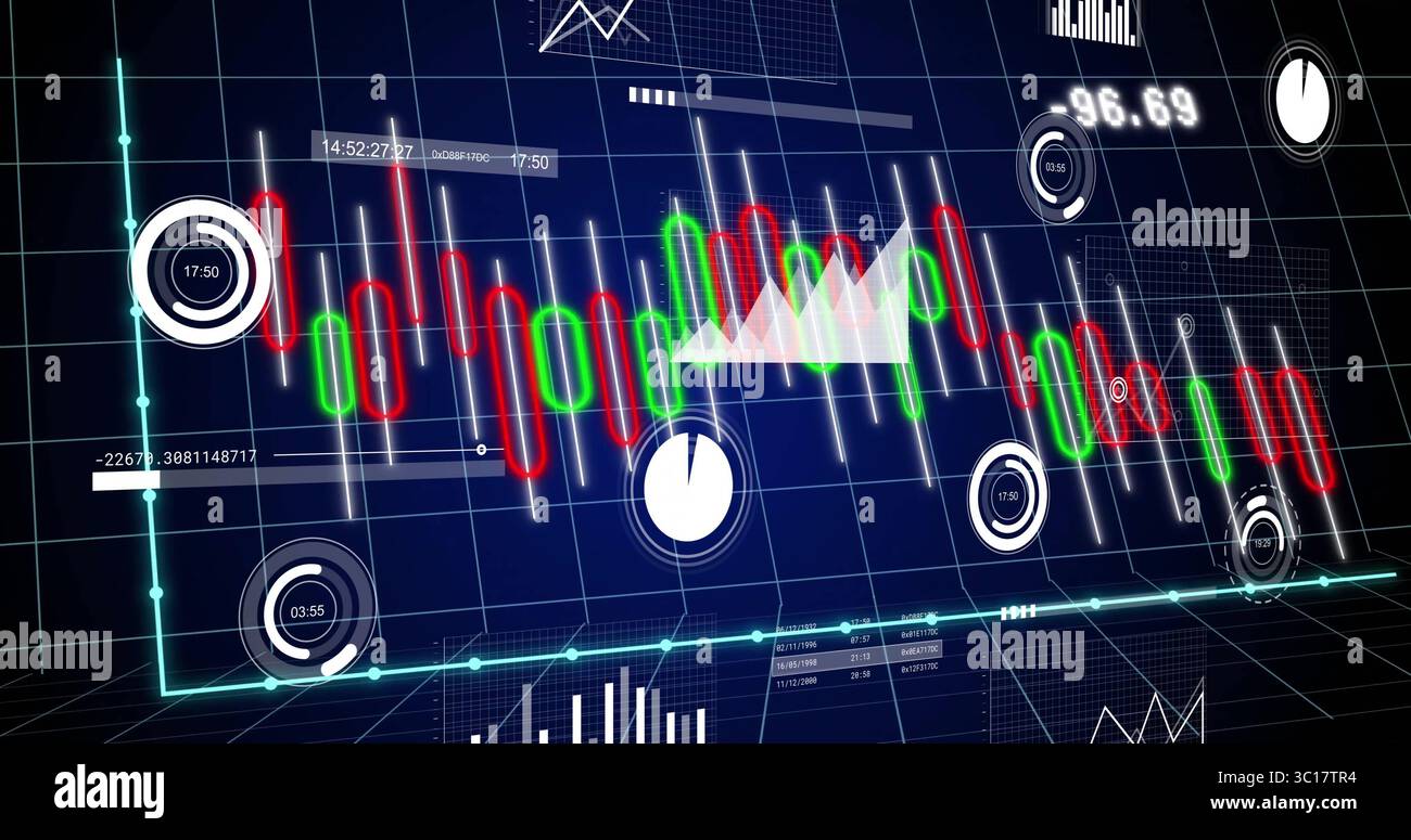 Chart displaying candlestick bars hi-res stock photography and images ...