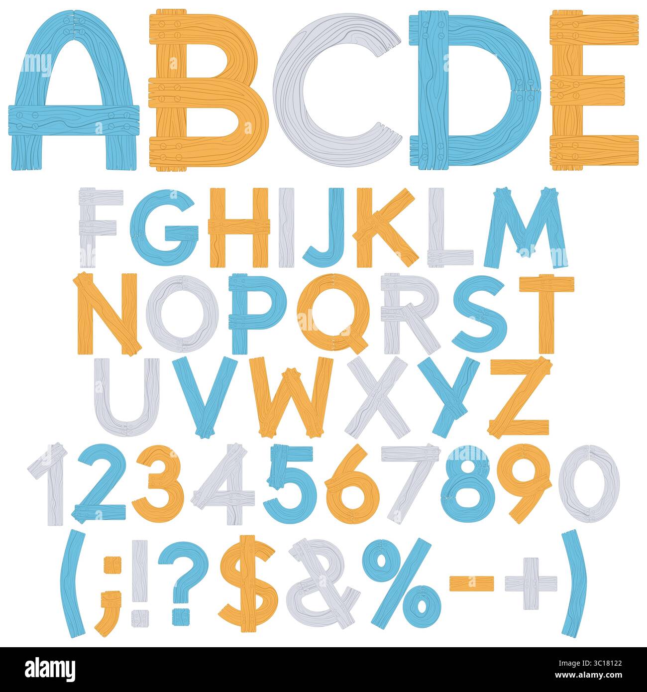 Wooden alphabet letters in Stock Vector Images - Alamy