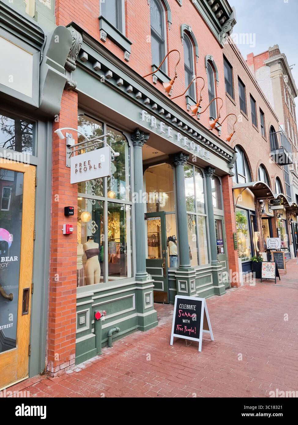Historical shop facade of Free people store, fashion store in the ...
