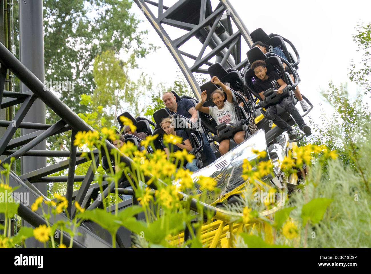 Screaming, shouting and laughing on the Lost Gravity ride at Walibi ...