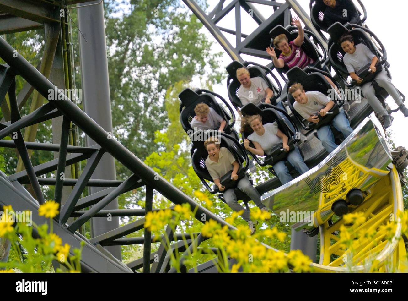 Screaming, shouting and laughing on the Lost Gravity ride at Walibi ...