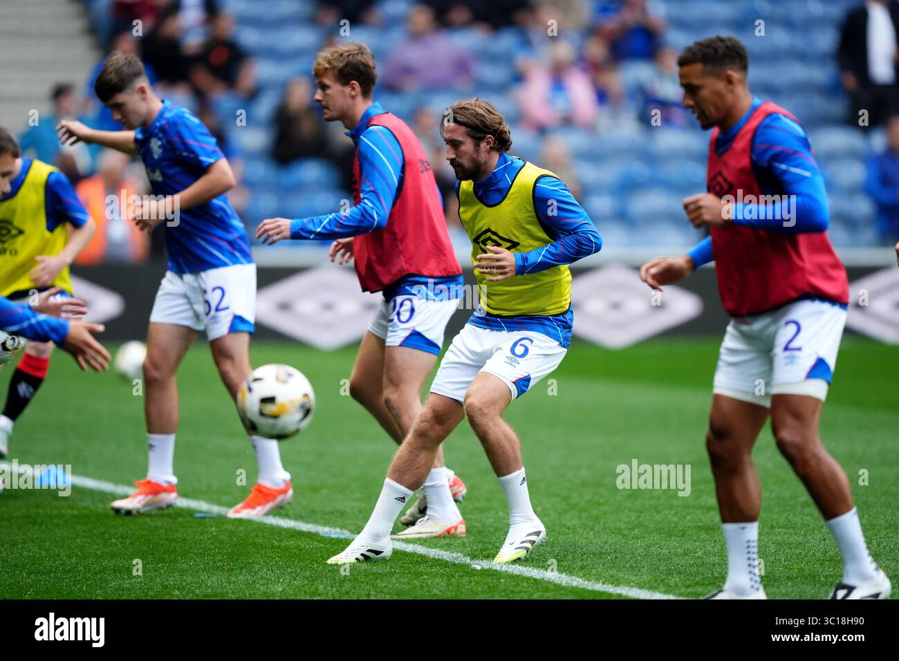 Rangers' Joe Rothwell warms up before the UEFA Champions League Second ...