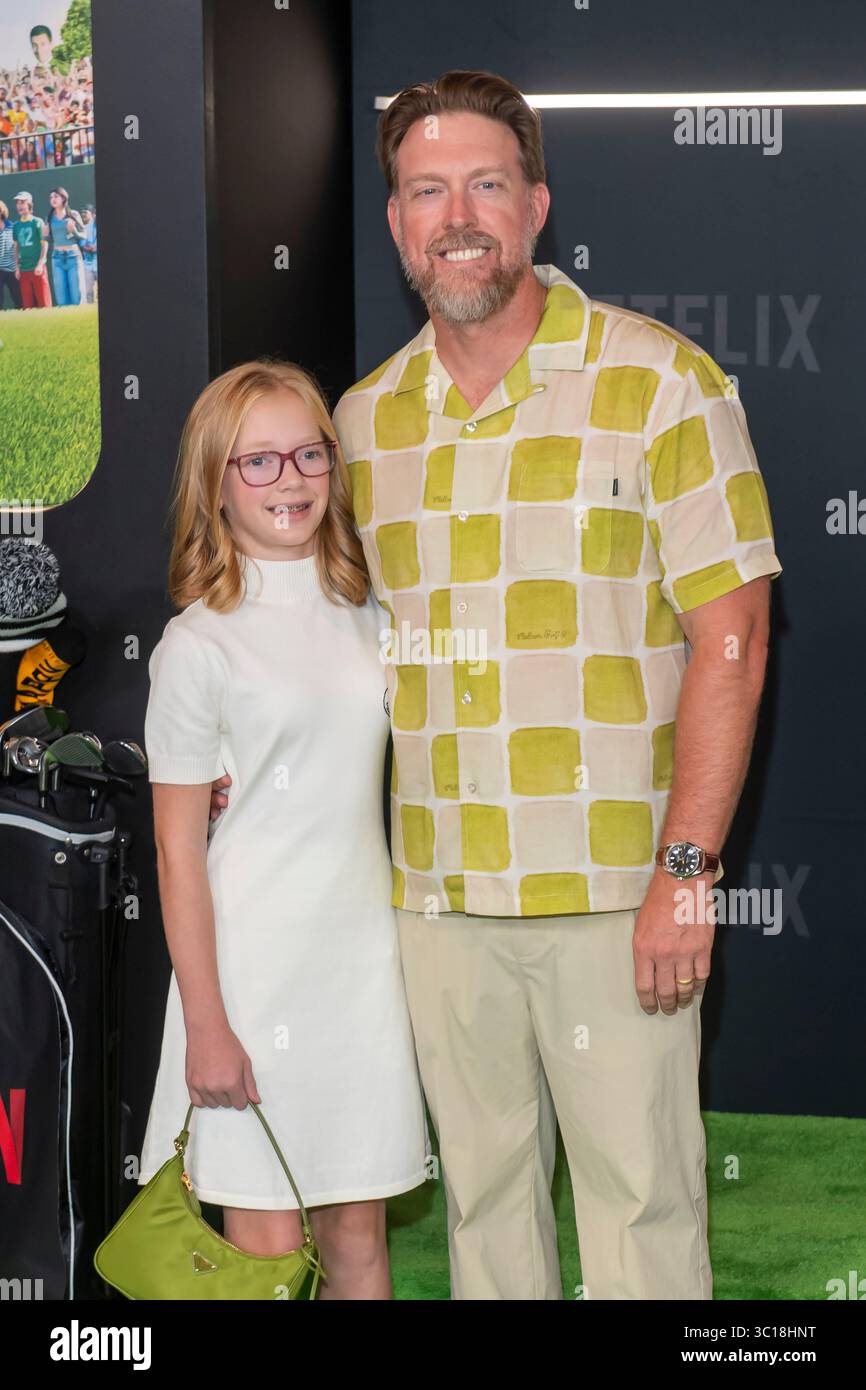 Hunter Mahan (R) attends Netflix's "Happy Gilmore 2" New York Premiere ...