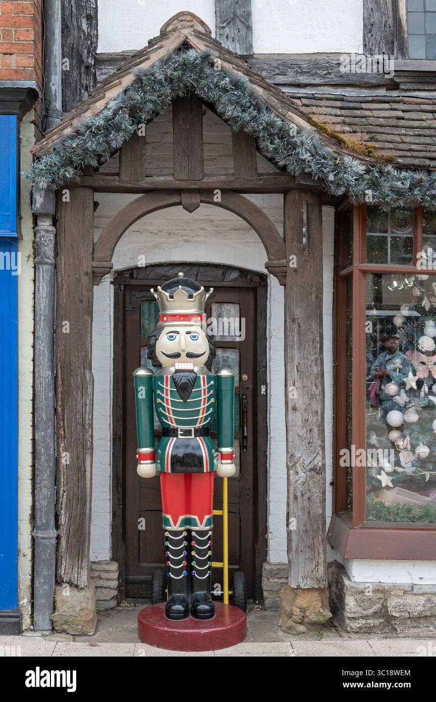An oversized xmas decoration, a nutcracker soldier, outside the ...