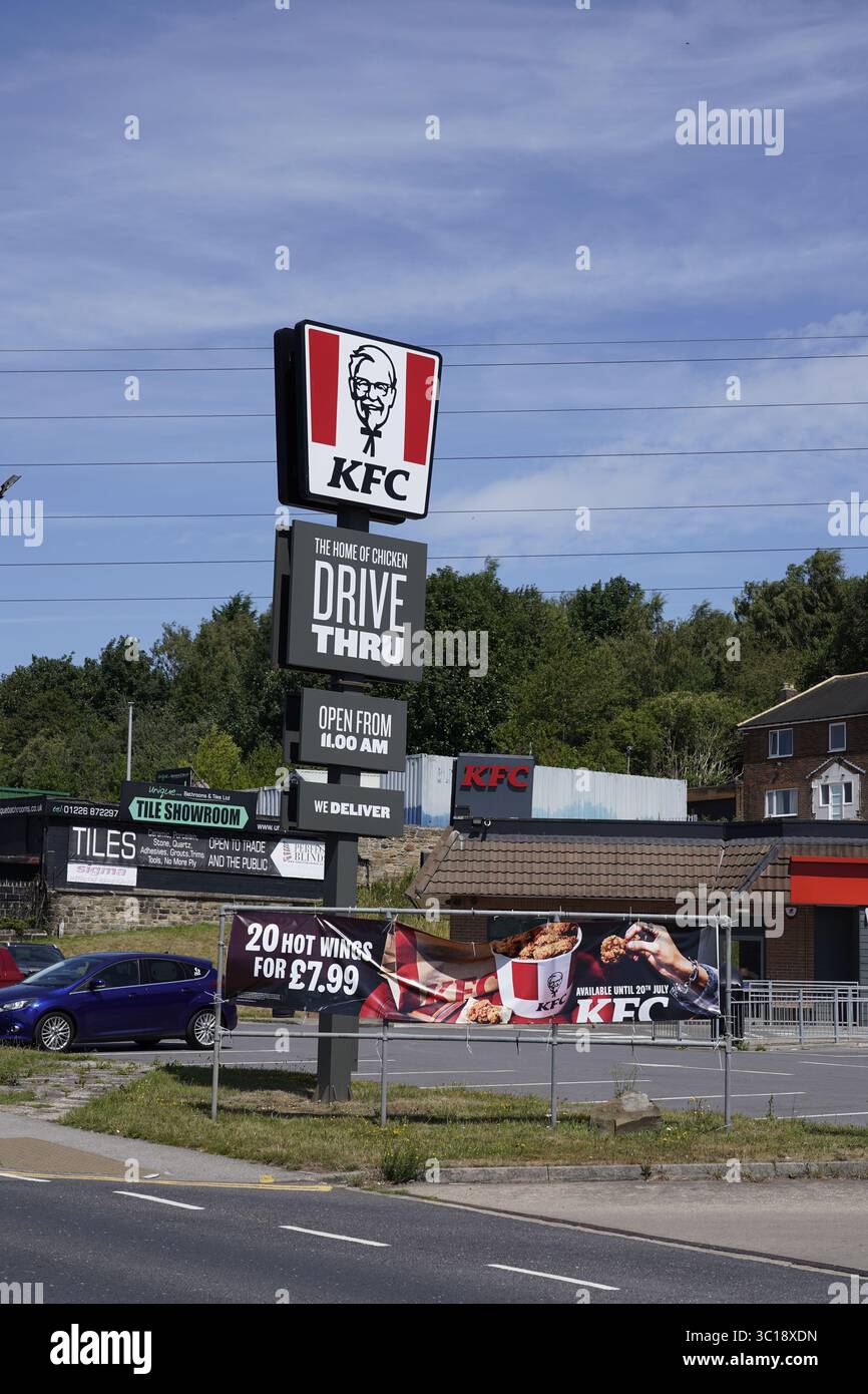 KFC Kentucky fried Chicken drive-through Corporate logo signs in ...