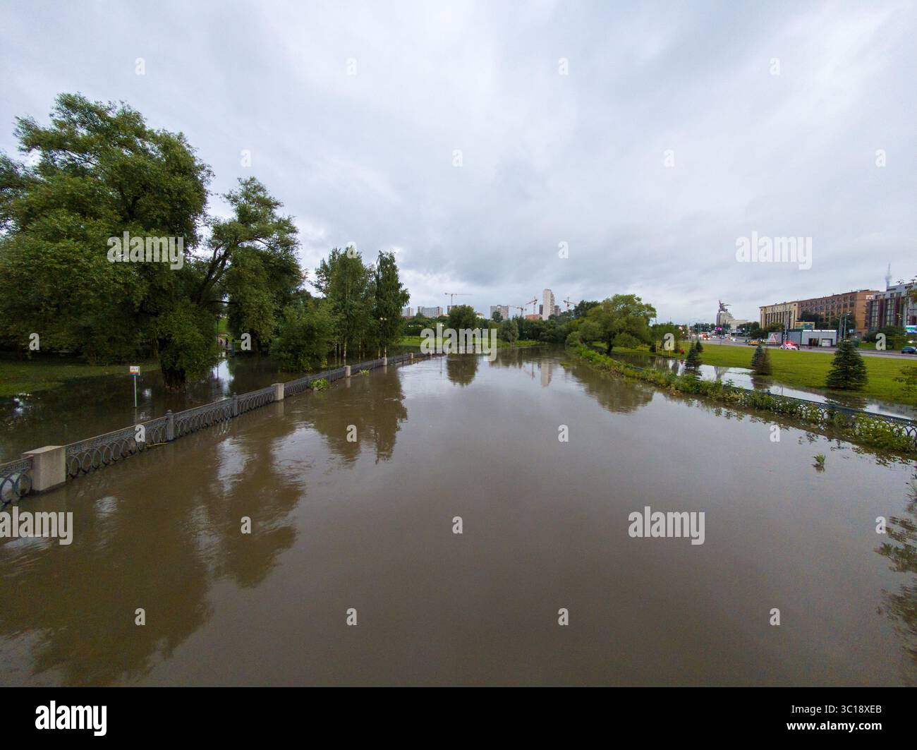 Moscow, Russia - July 21, 2025: Flooding in Moscow due to overflow of ...