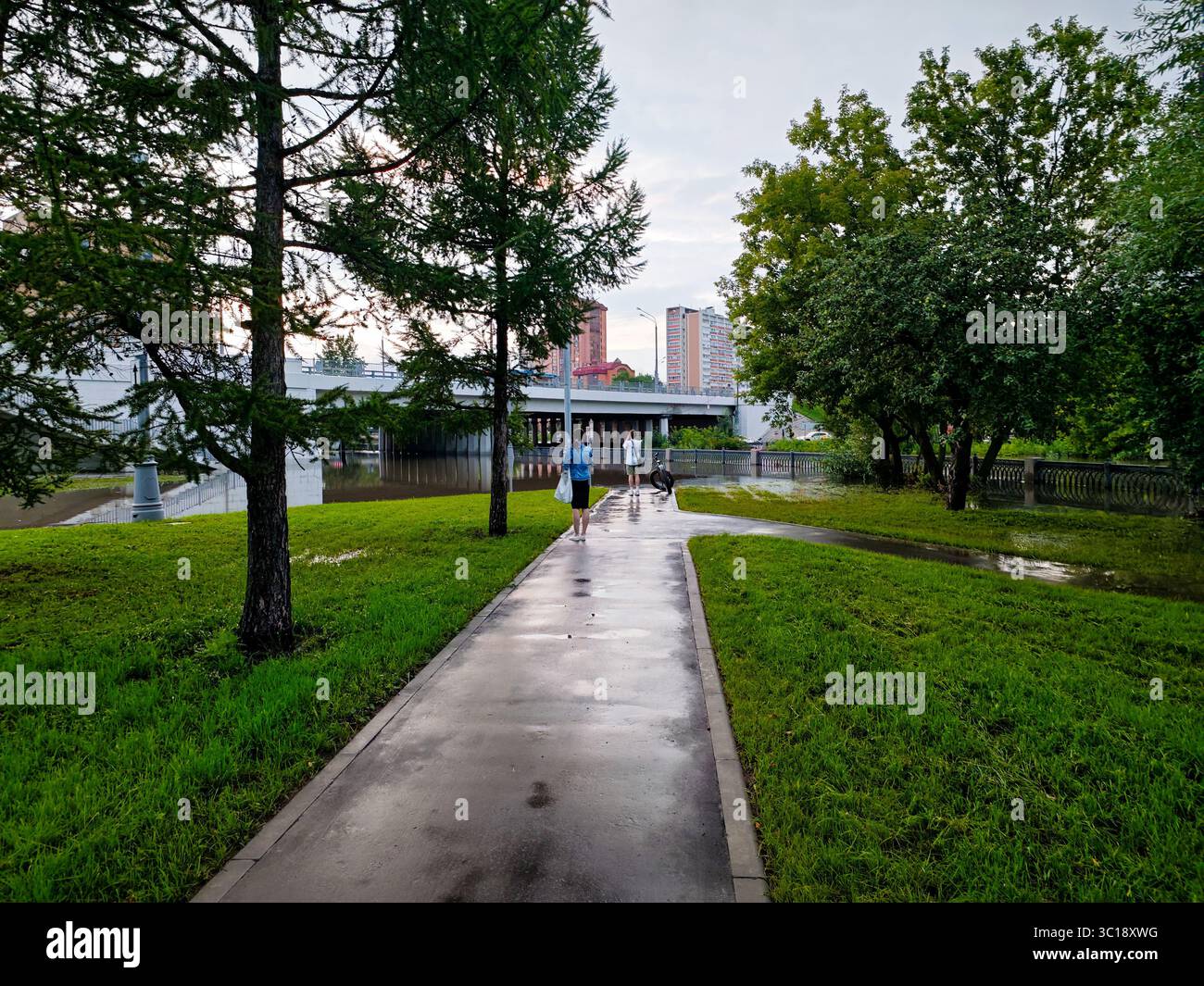 Moscow, Russia - July 21, 2025: Flooding in Moscow due to overflow of ...