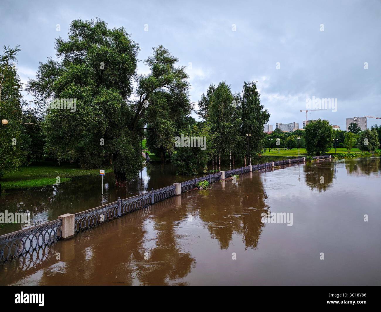 Moscow, Russia - July 21, 2025: Flooding in Moscow due to overflow of ...