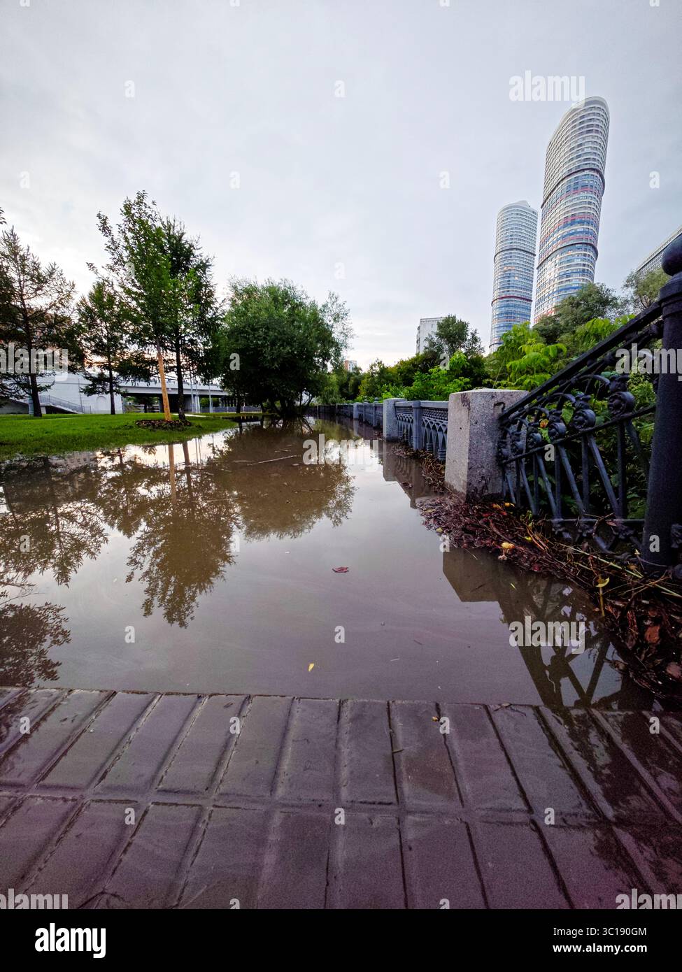 Moscow, Russia - July 21, 2025: Flooding in Moscow due to overflow of ...