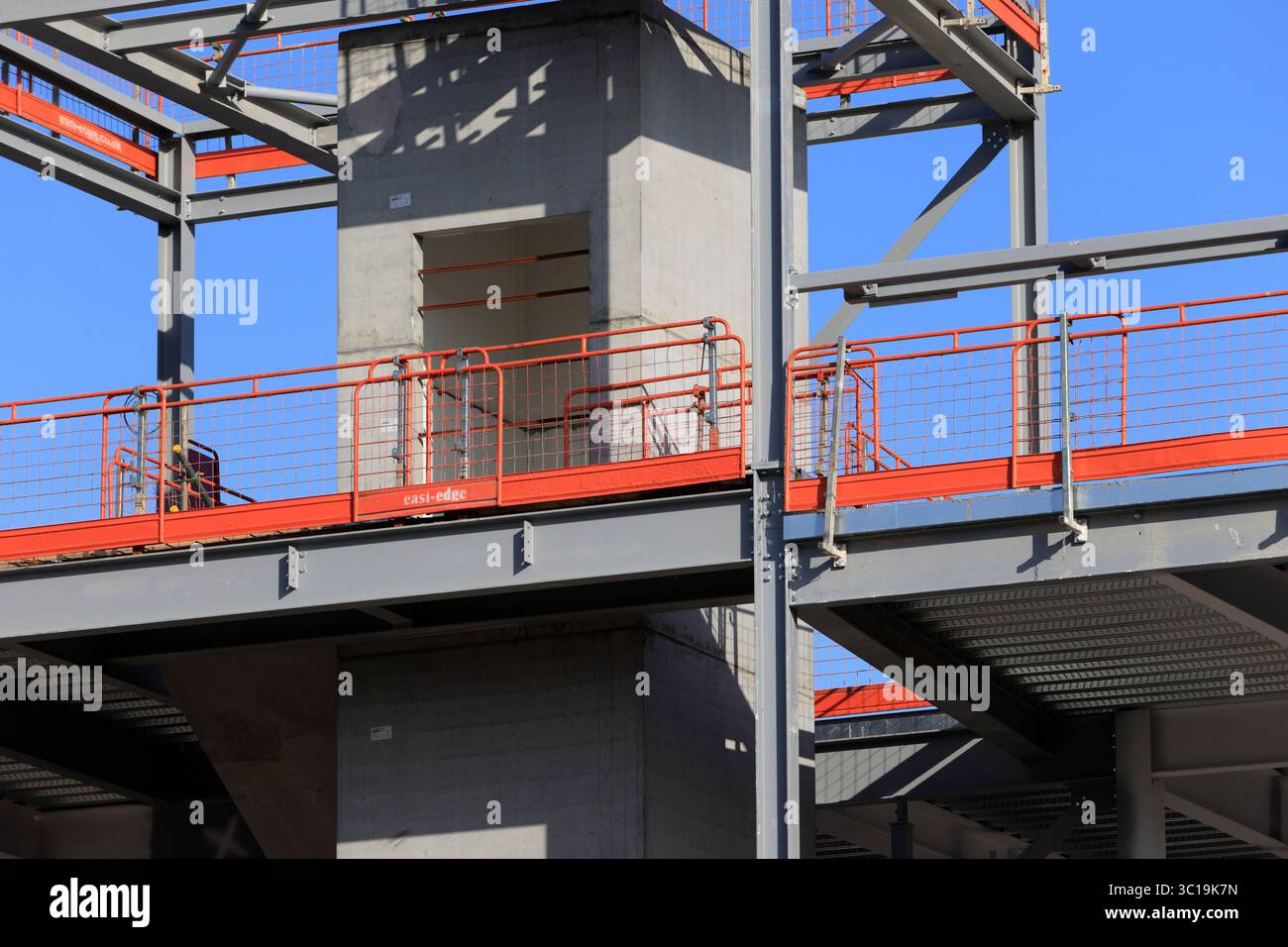 Precast concrete lift shaft and steel skeleton frame at radcliffe civic ...
