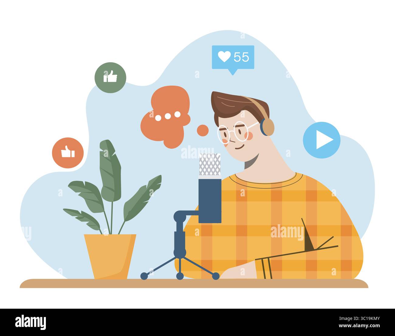 Streaming setup illustration Stock Vector Images - Alamy