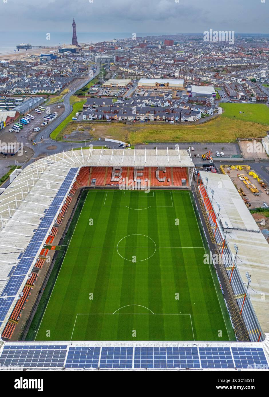 Blackpool Football Club, Bloomfield Road Stadium. Aerial Image. 20th ...