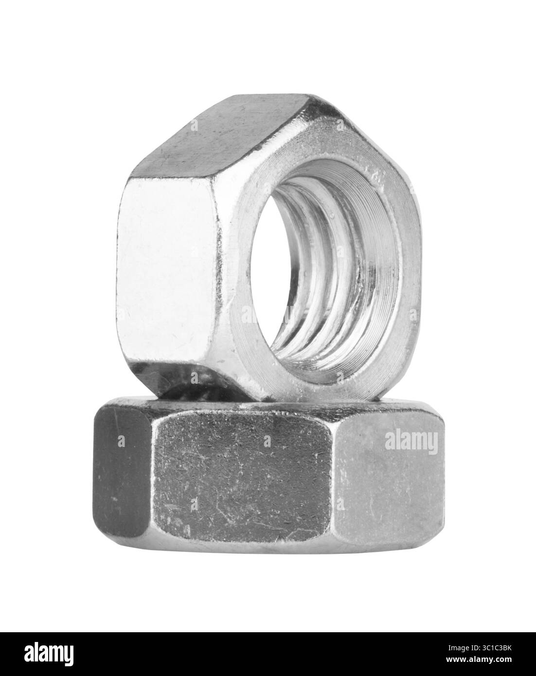Metal nut isolated on white background Stock Photo - Alamy
