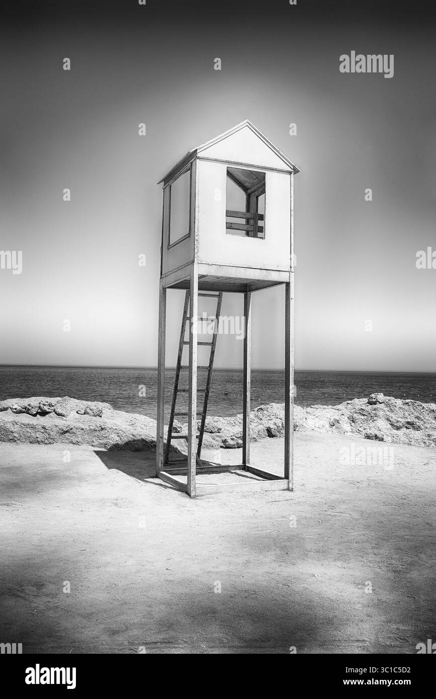 Iconic lifeguard station on the beach, Sharm el Sheikh, South Sinai ...