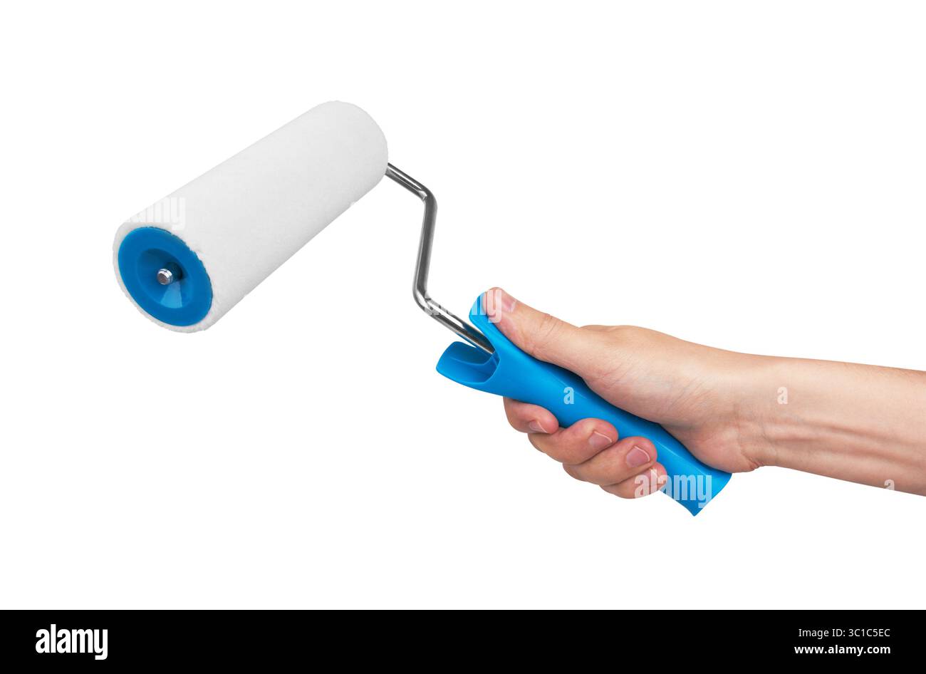 Painter roller in hand Cut Out Stock Images & Pictures - Alamy