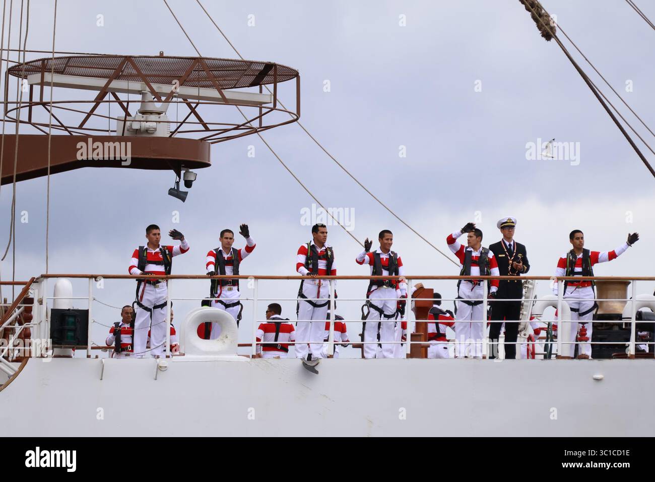 Aberdeen 22nd July 2025 Scotland Crew of Bap Union Peru Tall Ship ...