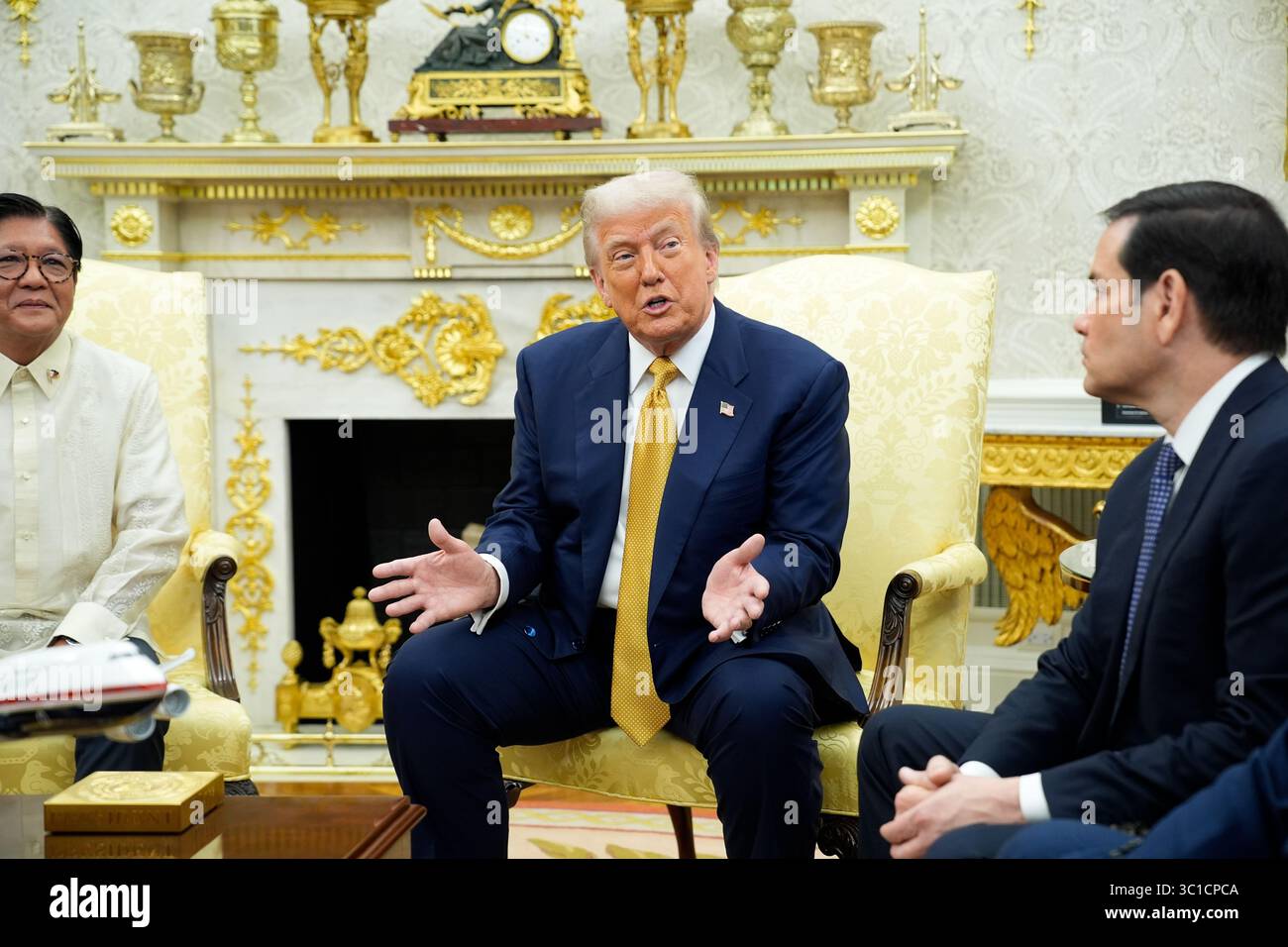 United States President Donald J Trump answers reporters questions ...