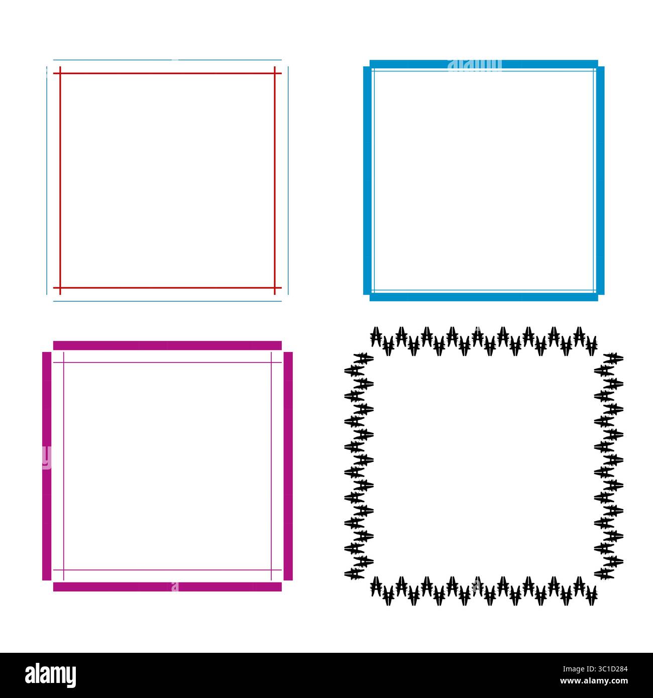 Technical square frames. Aircraft silhouette border. Vector outline ...