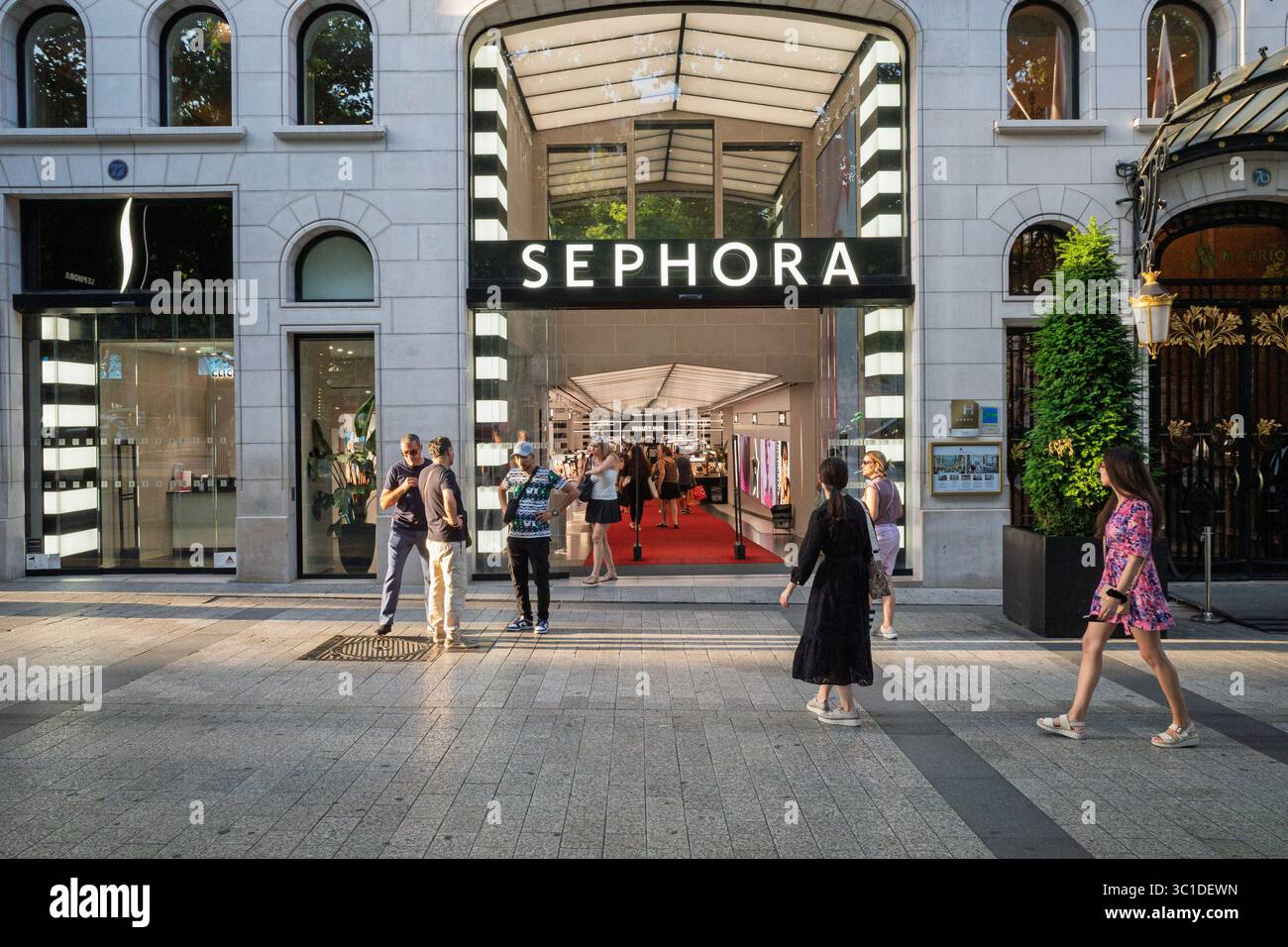 The iconic Sephora flagship store entrance on the Champs-Élysées, Paris ...