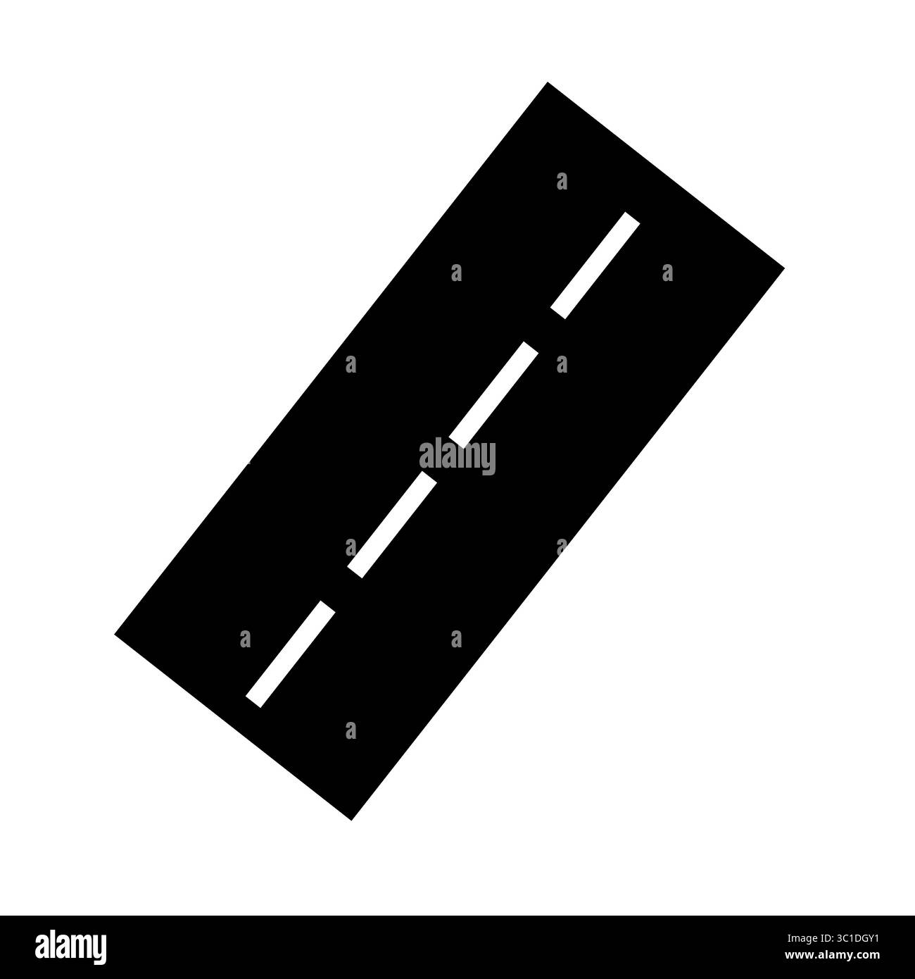 Roadway icon strip. Black asphalt surface. White dashed line. Vector ...