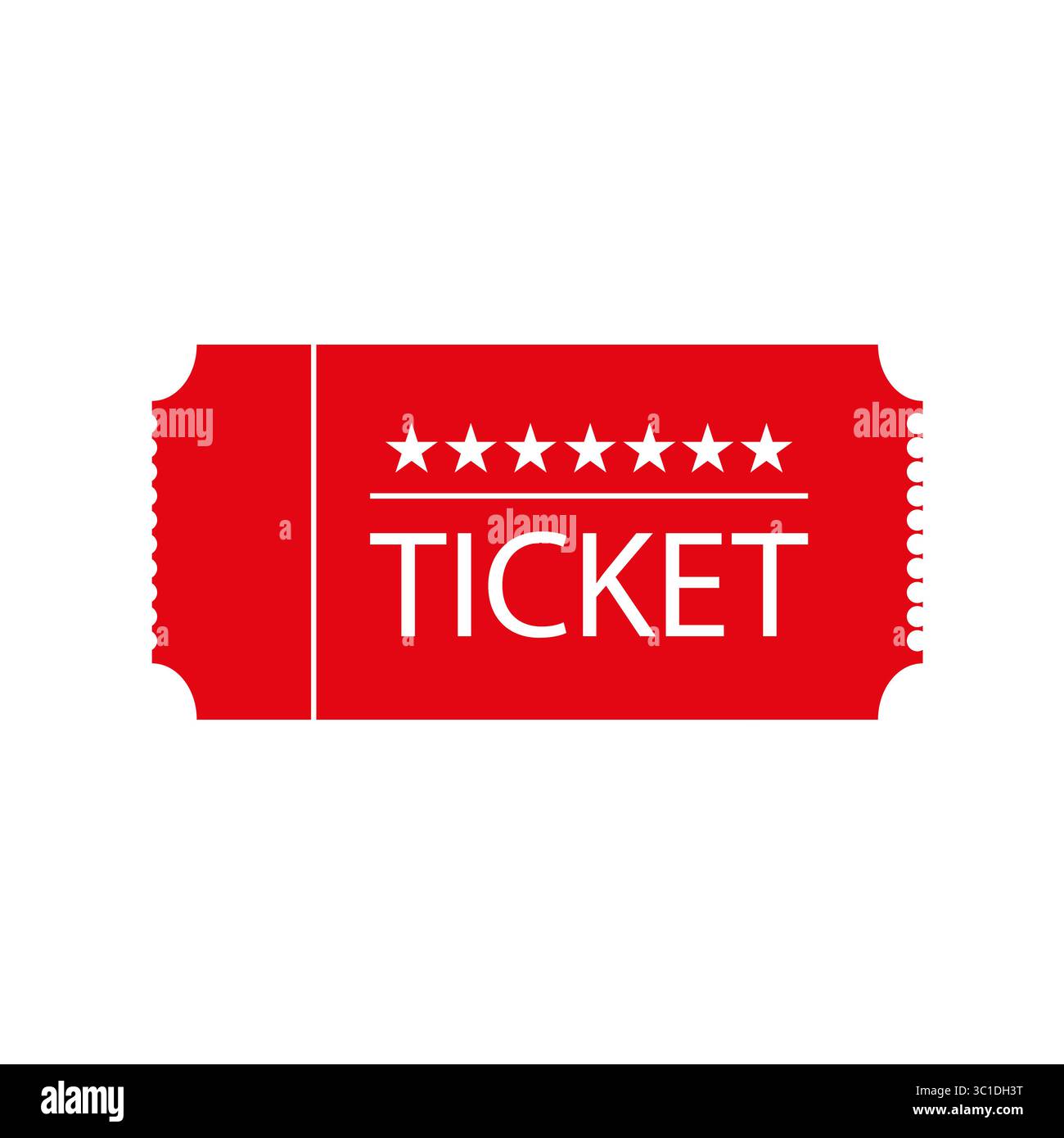 Red ticket icon. Admission pass symbol. Event coupon entry ...