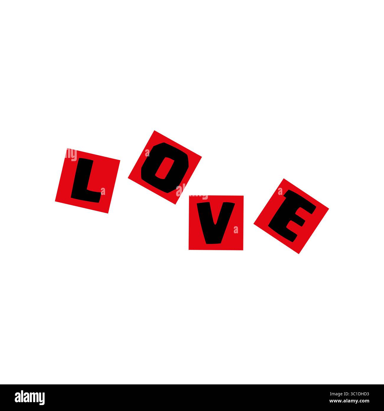 Red LOVE letters. Valentine concept text. Romantic word art. Heartfelt ...