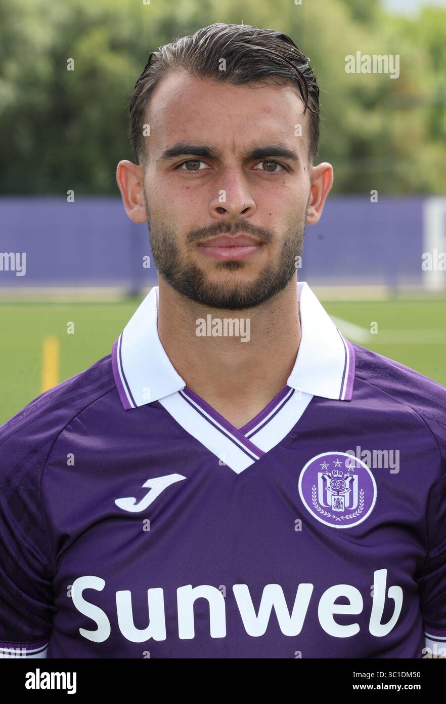 Anderlecht's Enric Llansana poses for a portrait picture at the 2025-2026 season photoshoot of ...