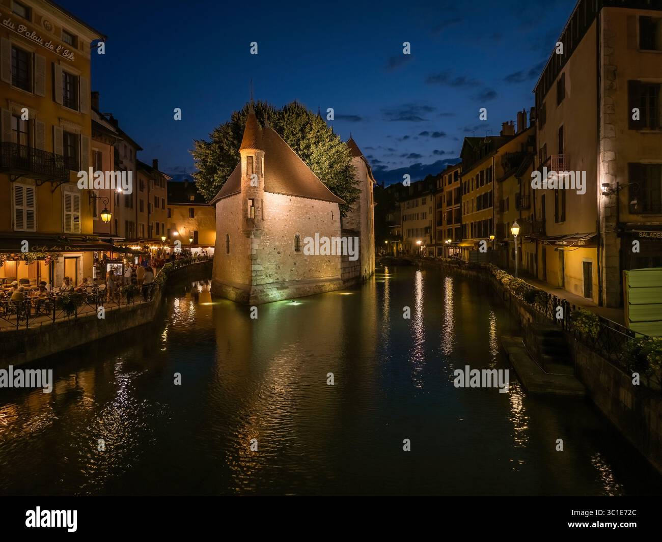 Island palace, former prison, castle in Annecy medieval downtown in ...