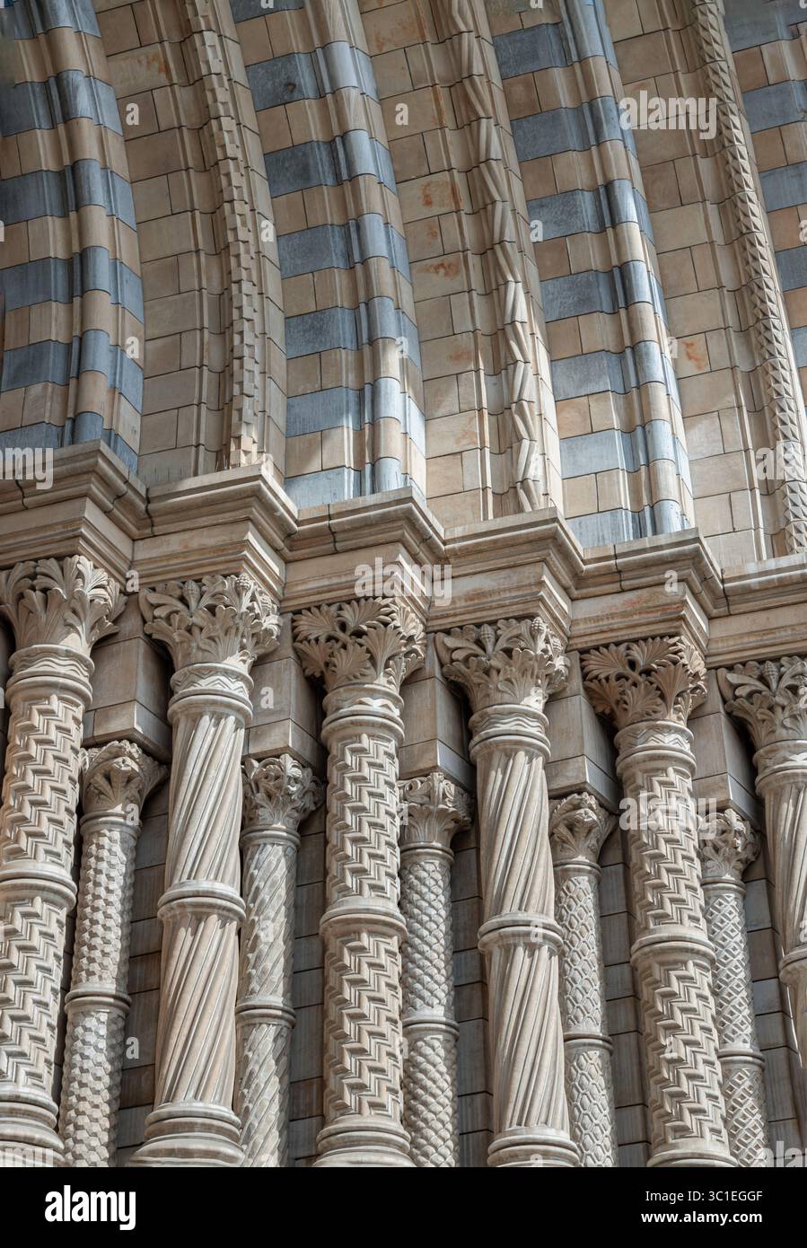 London, UK - Jul 21, 2025 - Tiled archway and pilasters at the main ...