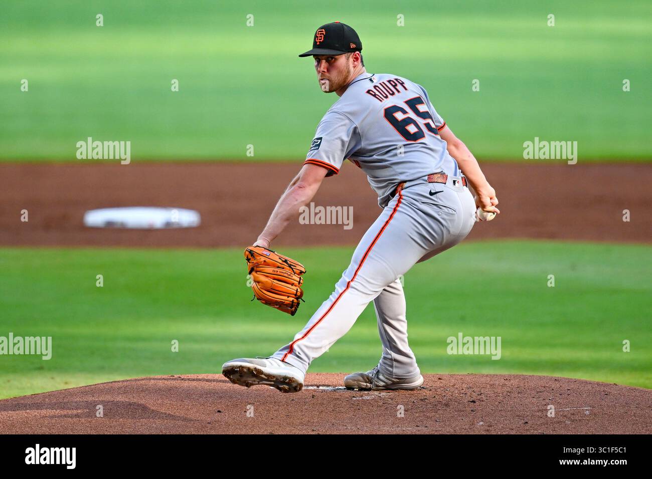 ATLANTA, GA – JULY 22: San Francisco starting pitcher Landen Roupp (65 ...