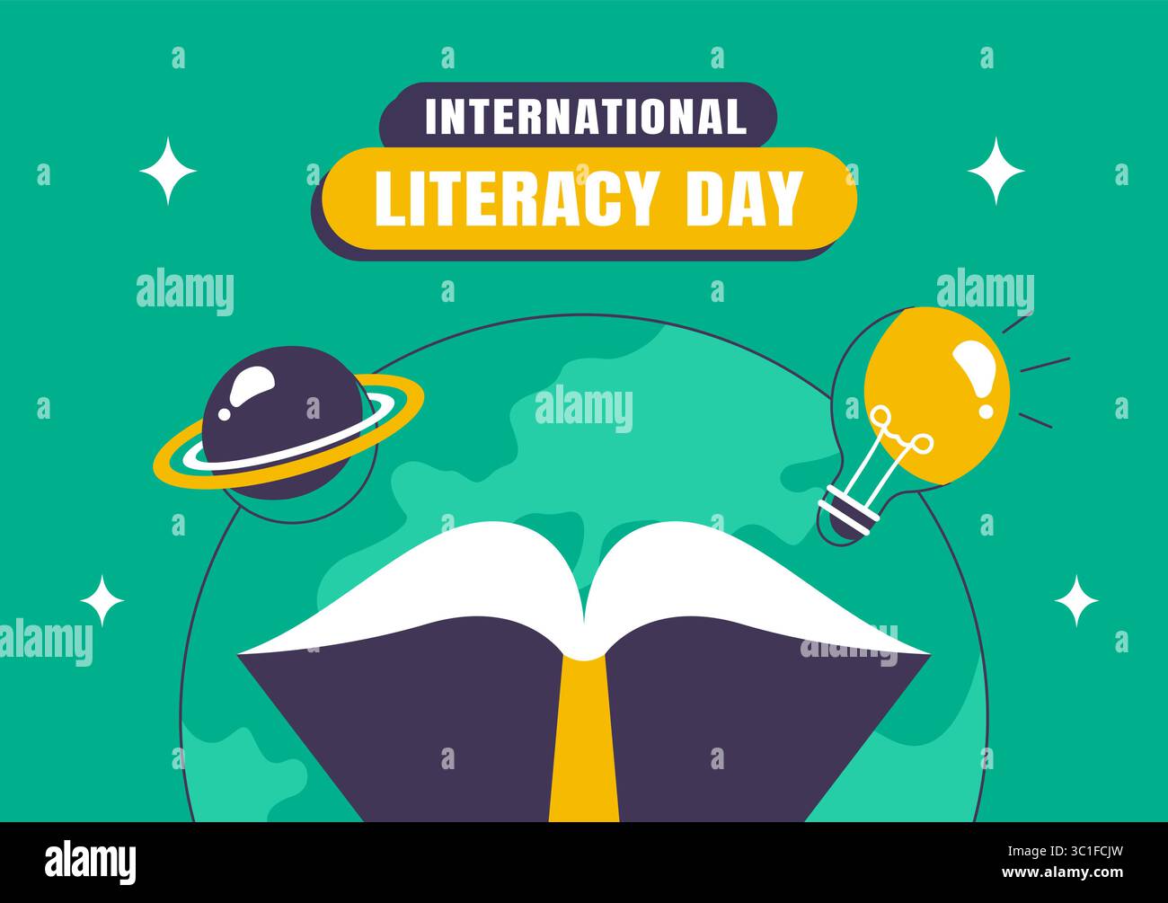 Hand-Drawn Vector Illustration of World Literacy Day for Social Media ...