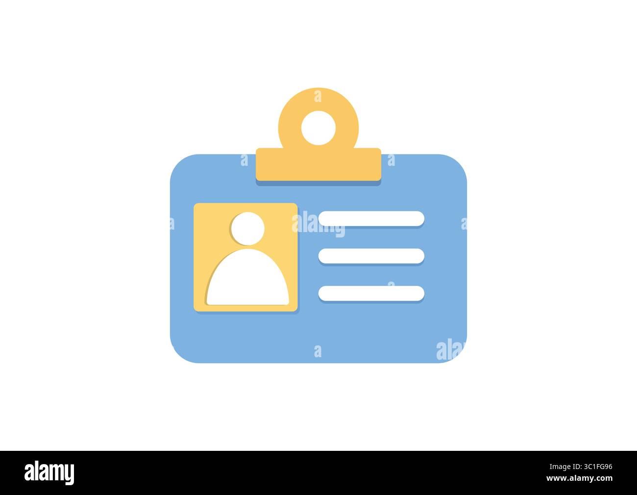 Employee ID Card Icon with Photo and Details – Vector Name Badge ...
