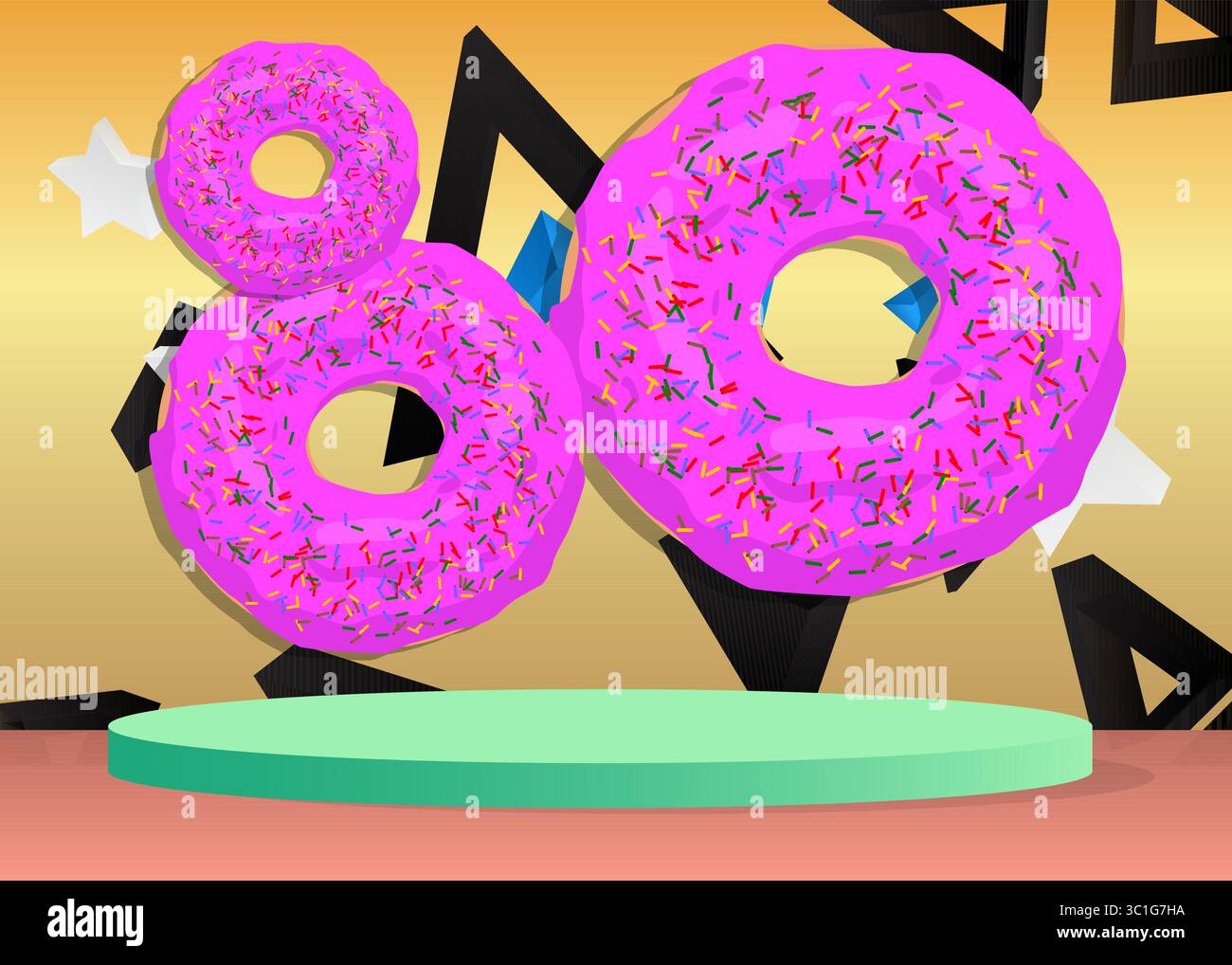 Mockup product display with Doughnut. Vector cylinder pedestal podium ...