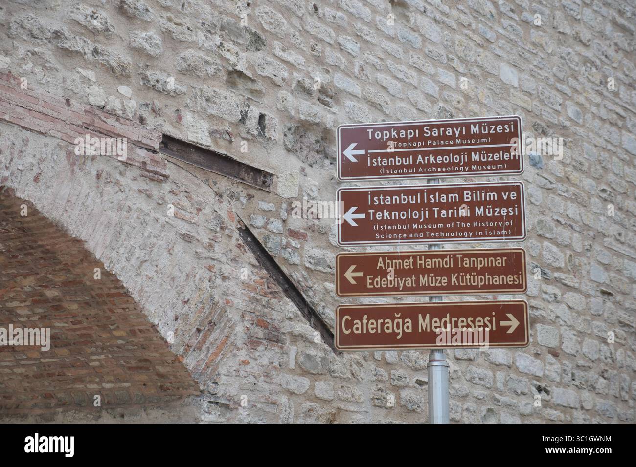 turkey istanbul 10 march 2025. Directional signs guide visitors in ...