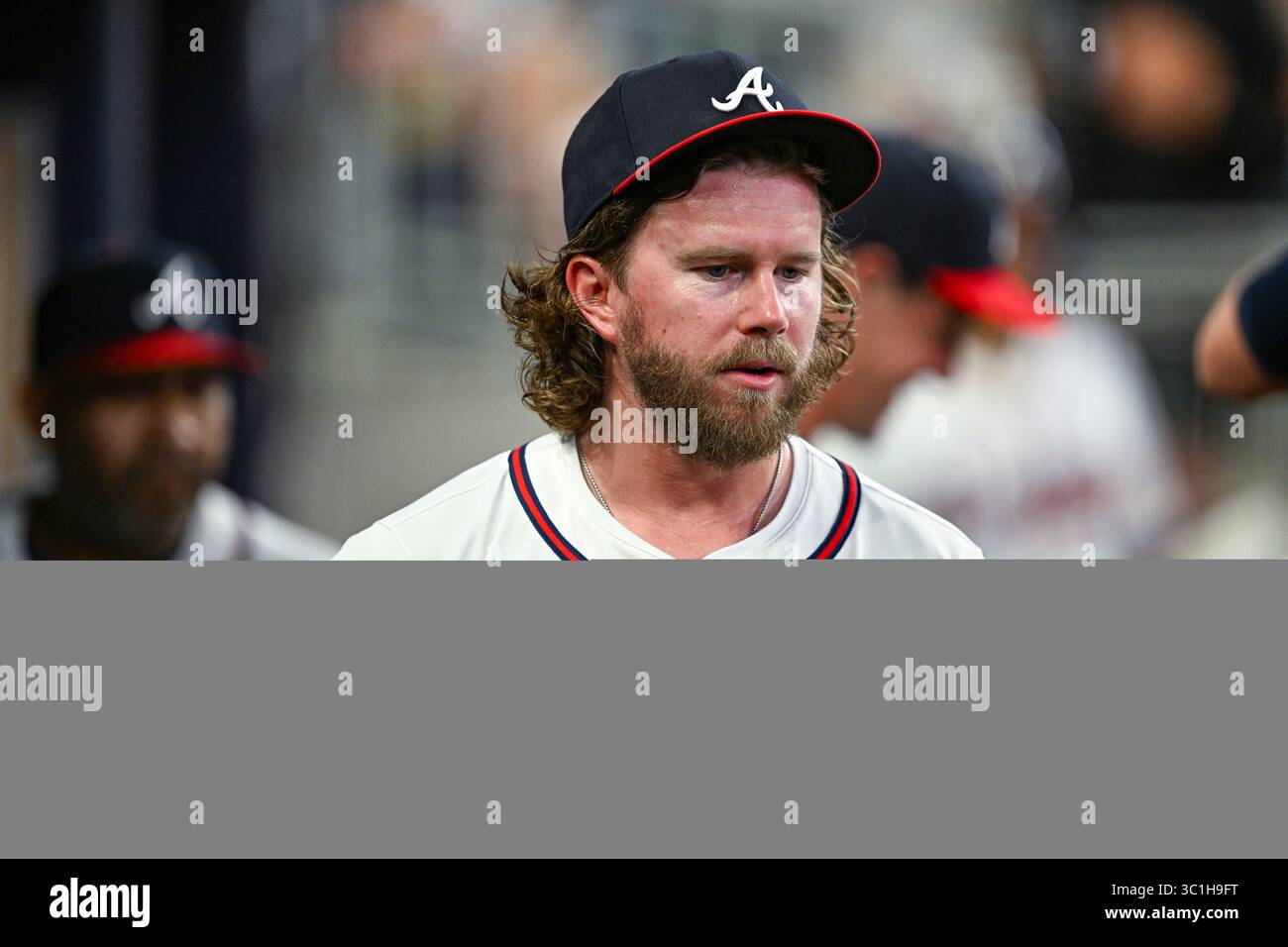 ATLANTA, GA – JULY 22: Atlanta relief pitcher Pierce Johnson (38 ...