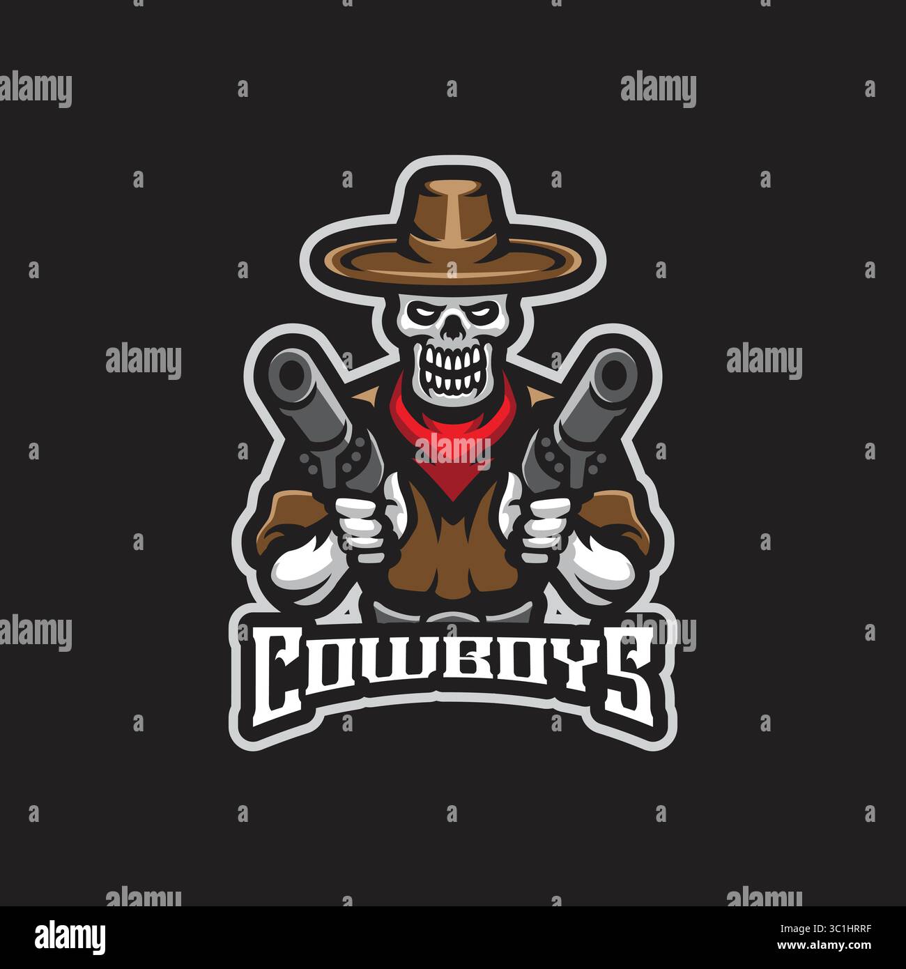 Cowboy mascot logo design vector with modern illustration concept style ...