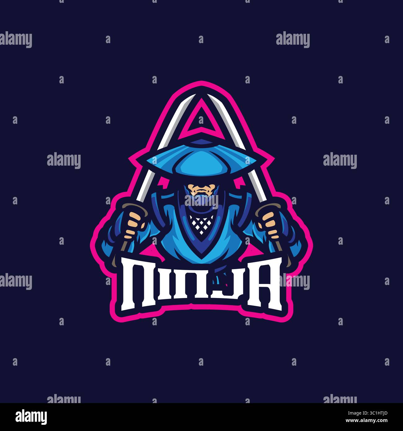 Ninja mascot logo design vector with modern illustration concept style ...