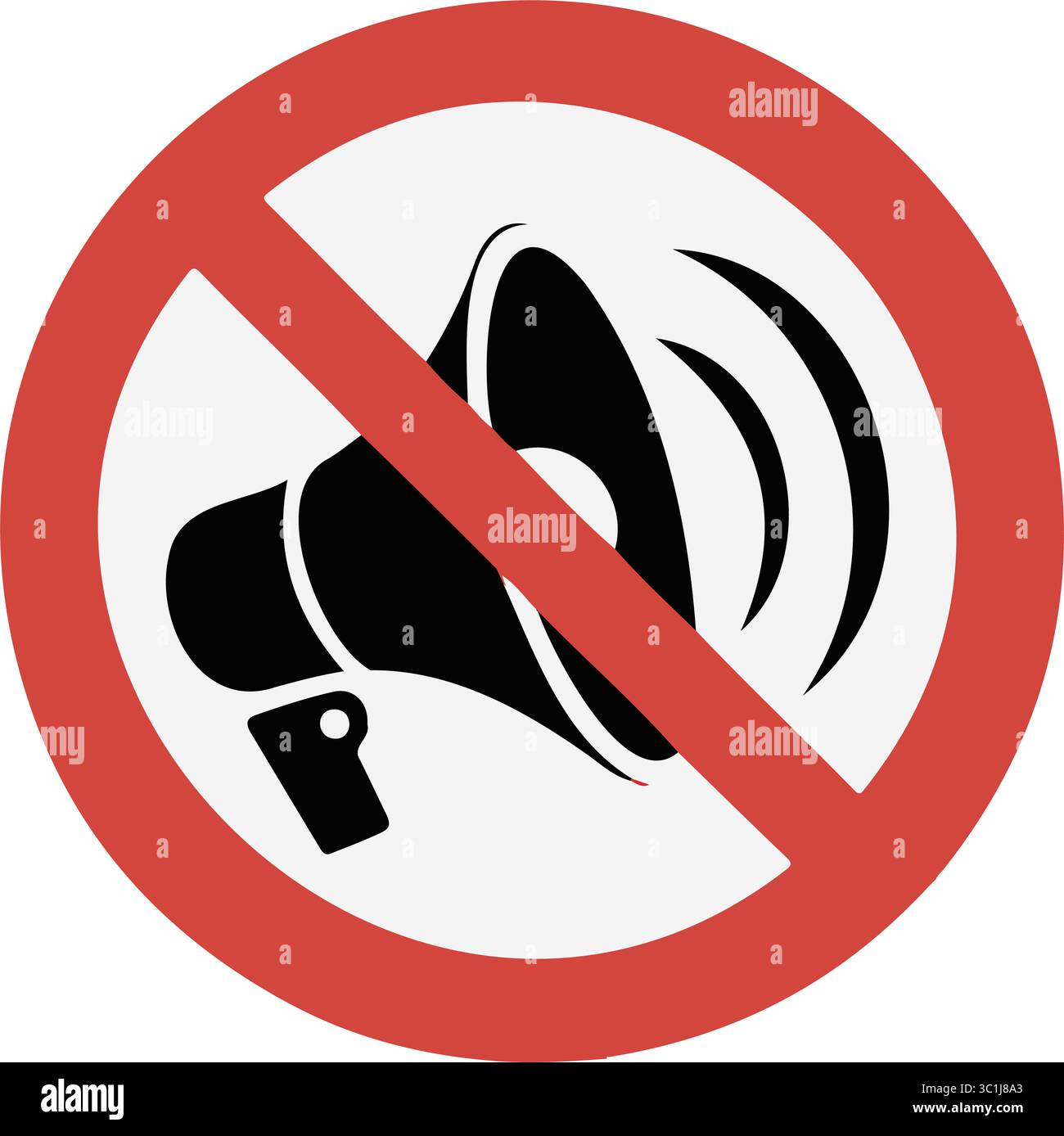 No Megaphone Sign Loud Noise Prohibited Vector Icon Stock Vector Image ...