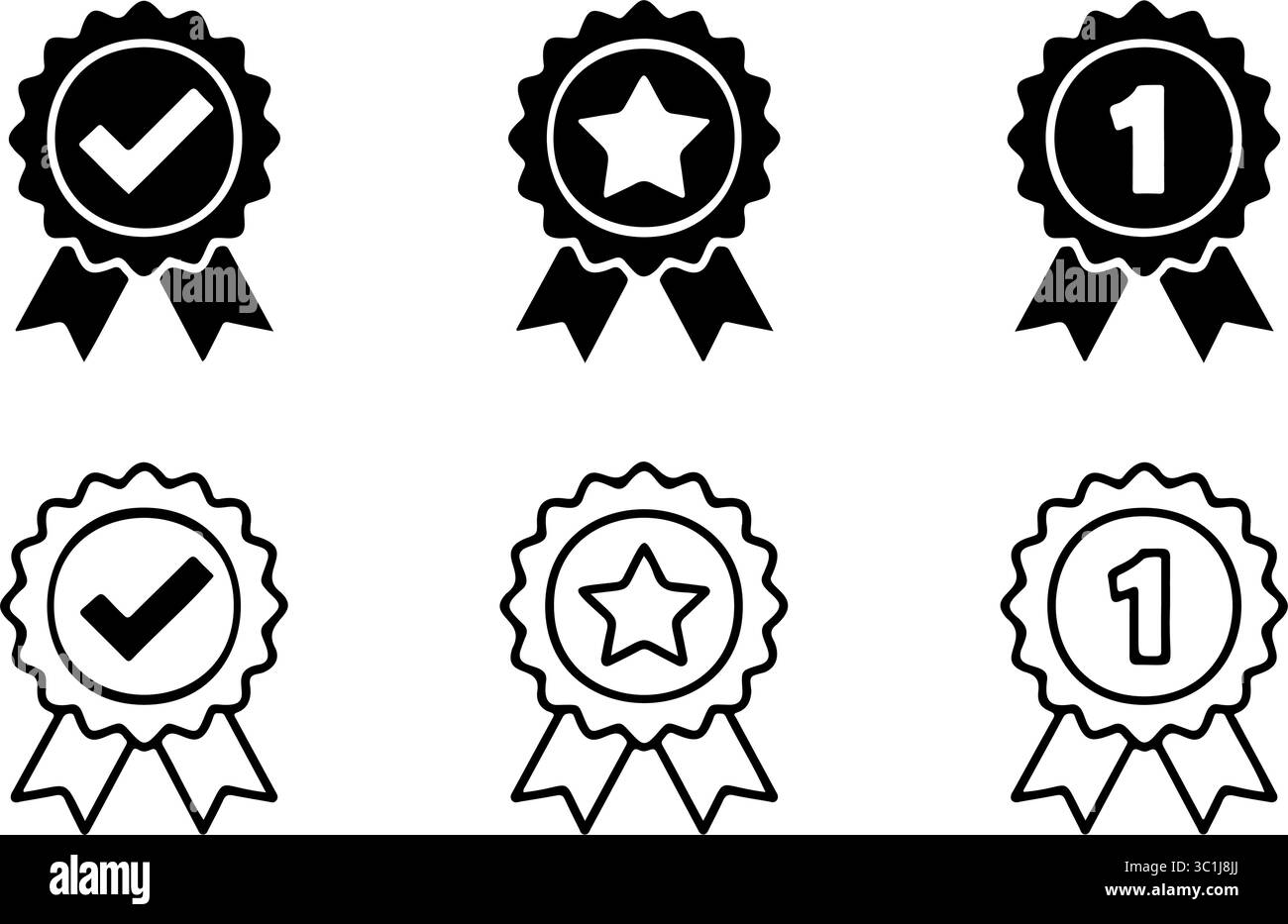 Vector Award & Quality Seal Icon Set with Ribbons Stock Vector Image ...