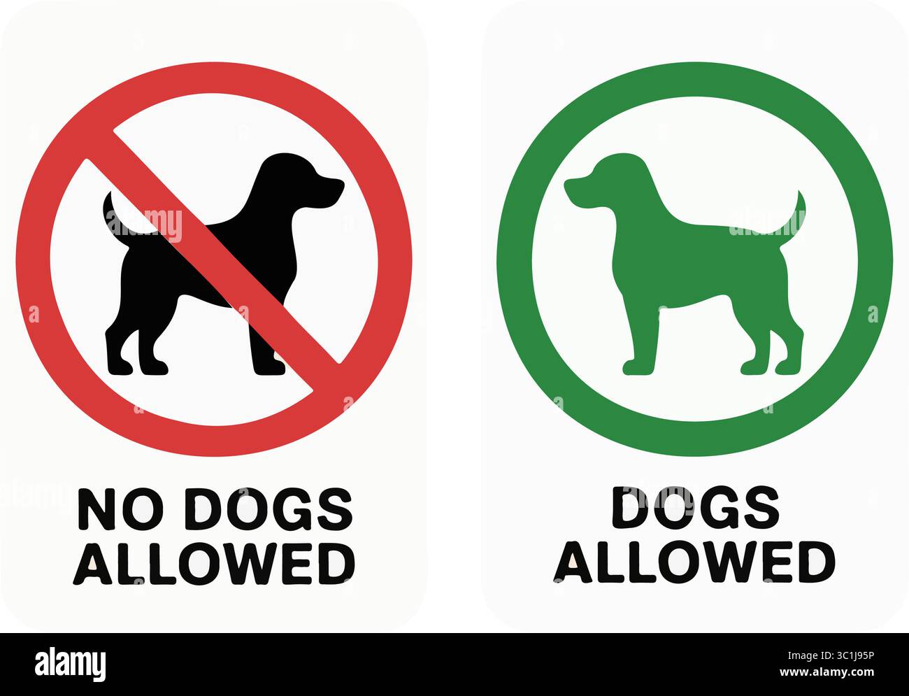 Vector Dog Policy Signs Allowed & Prohibited Icons Stock Vector Image ...