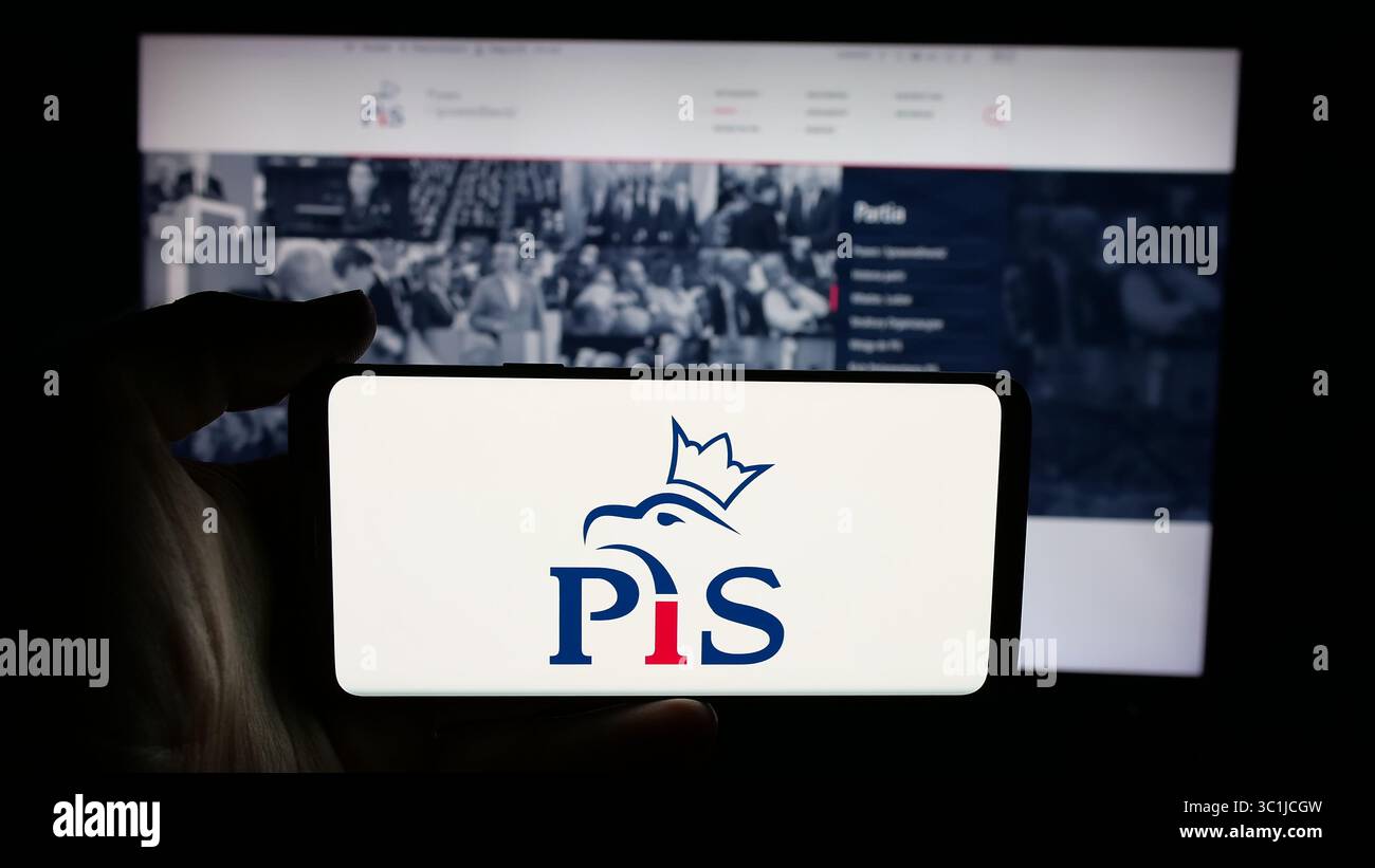 Germany. 27th June, 2025. In this photo illustration, a person is holding a cellphone with the ...