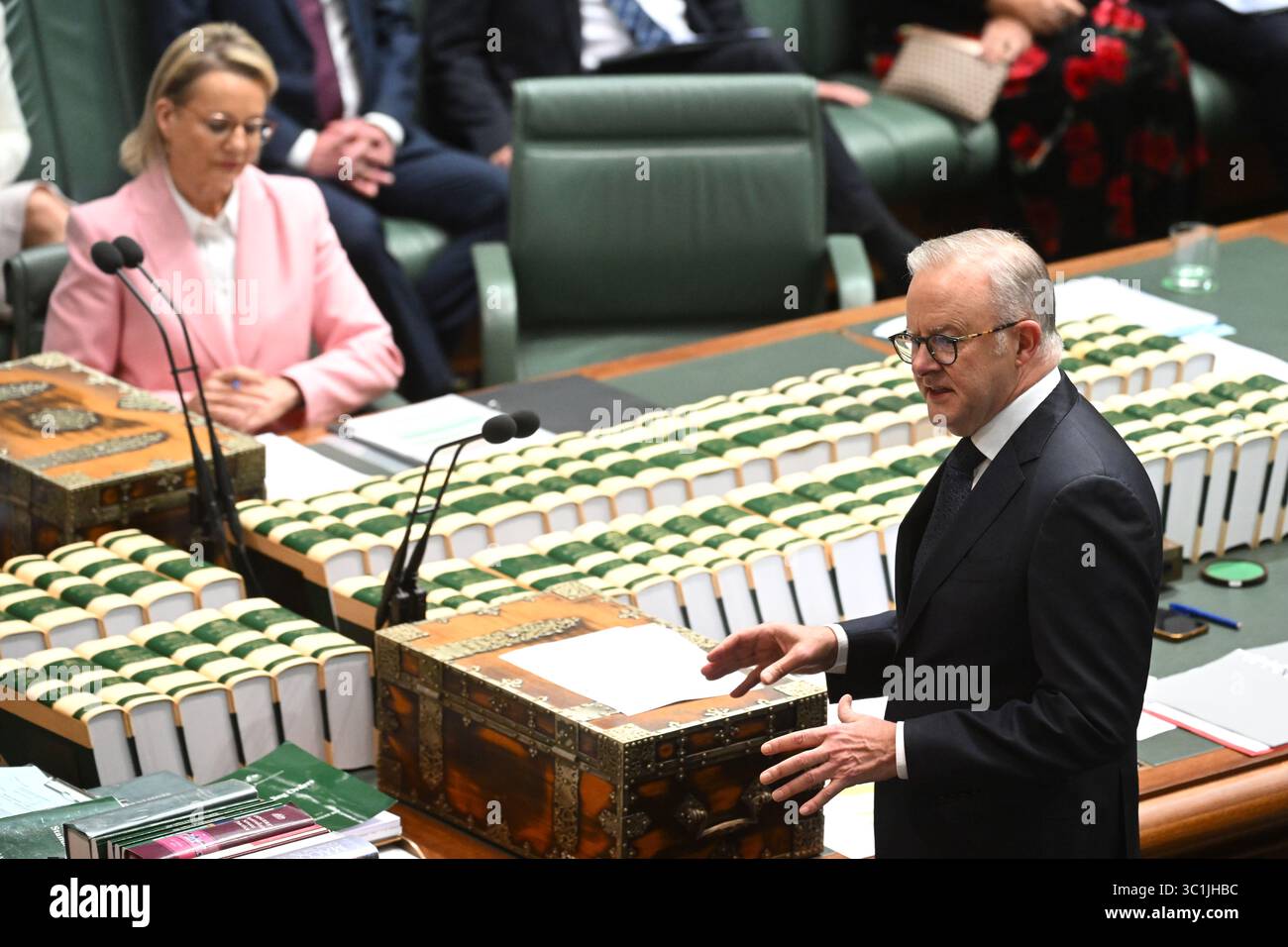 Australian Prime Minister Anthony Albanese speaks during Question Time ...