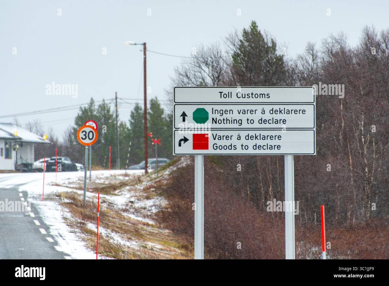 Toll customs sign on hi-res stock photography and images - Alamy