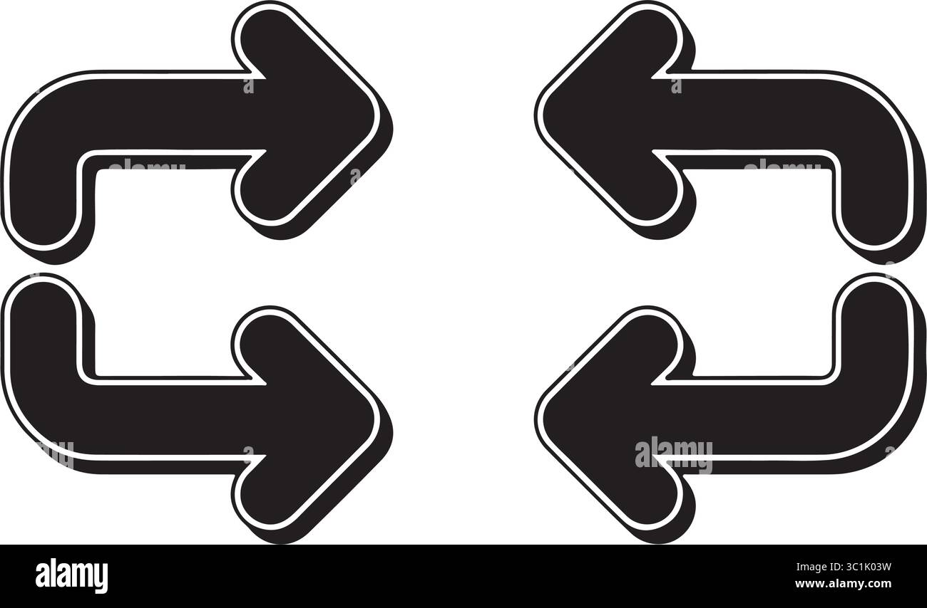 Set black vector continuous Cut Out Stock Images & Pictures - Alamy