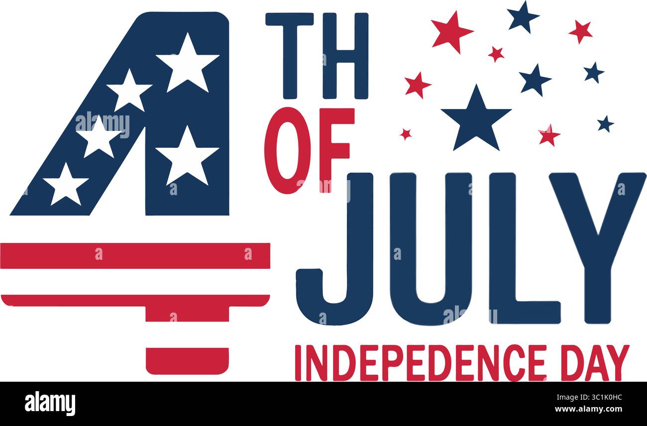 Patriotic 4th of July Typography Logo Stock Vector Image & Art - Alamy