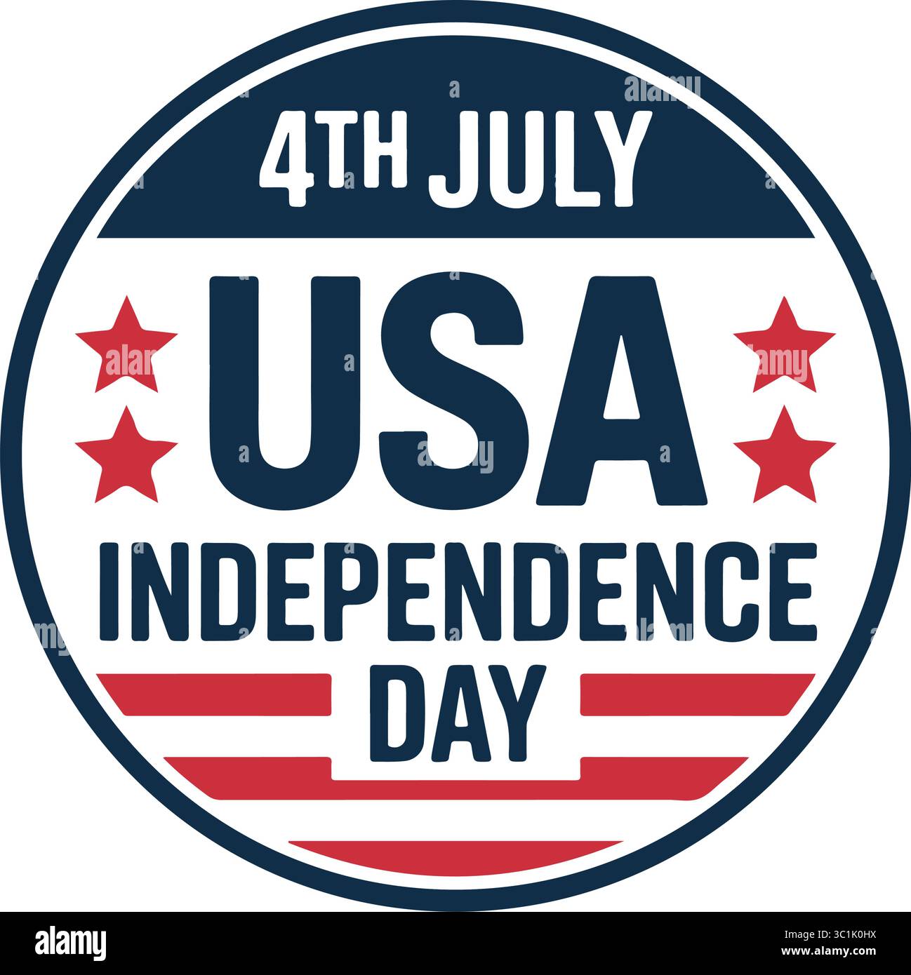 4th of July USA Independence Day Circular Badge Stock Vector Image ...